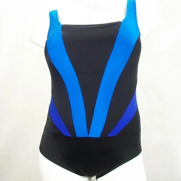 Longitude | Swim | Longitude Plus Size Colorblock Plunge Tummy Control ...